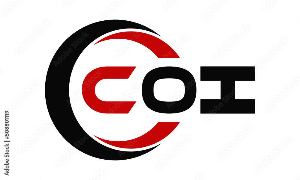 COI swoosh three letter logo design vector template | monogram logo ...