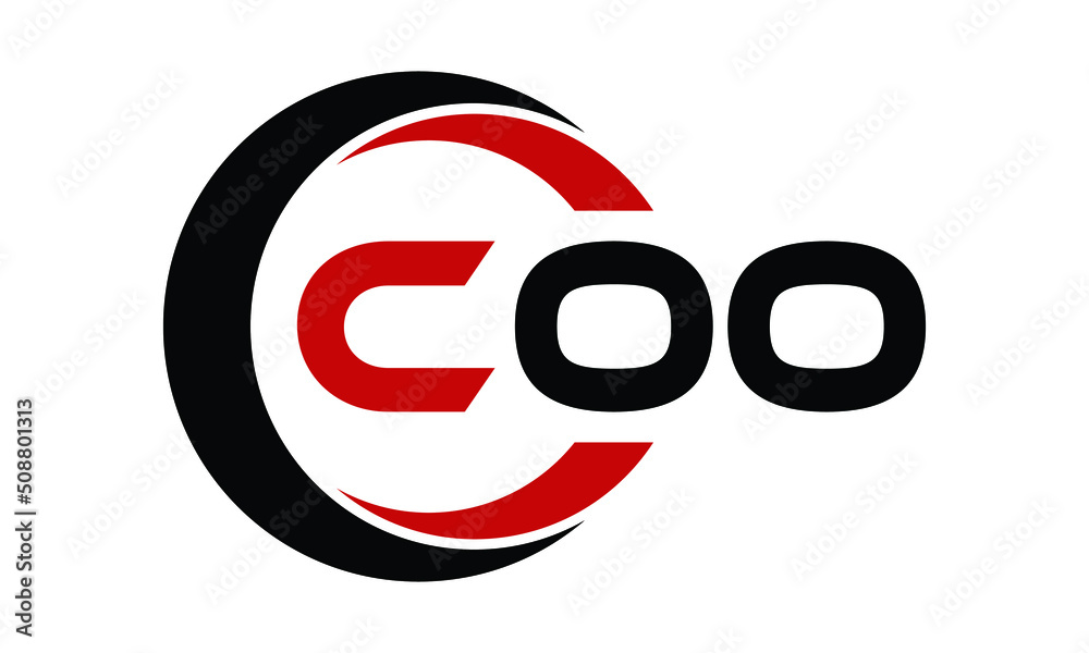 COO swoosh three letter logo design vector template | monogram logo ...