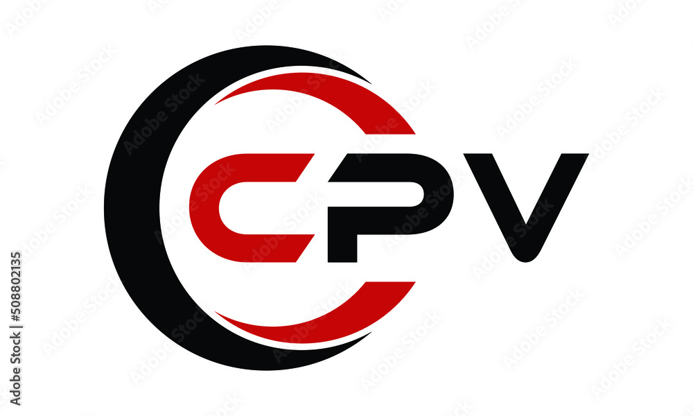 CPV swoosh three letter logo design vector template | monogram logo ...