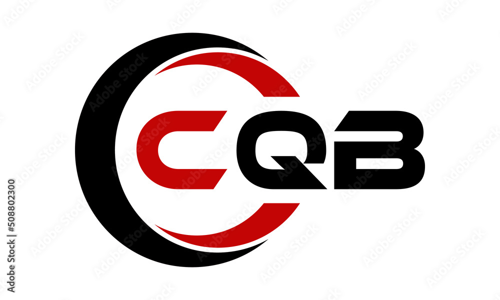 Vetor de CQB swoosh three letter logo design vector template | monogram ...