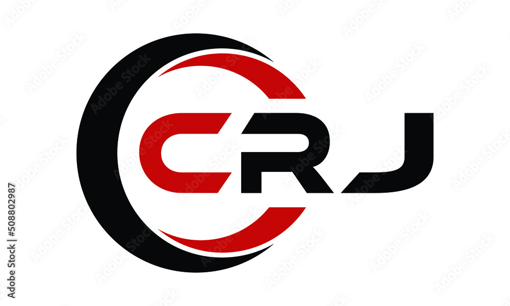 CRJ swoosh three letter logo design vector template | monogram logo ...