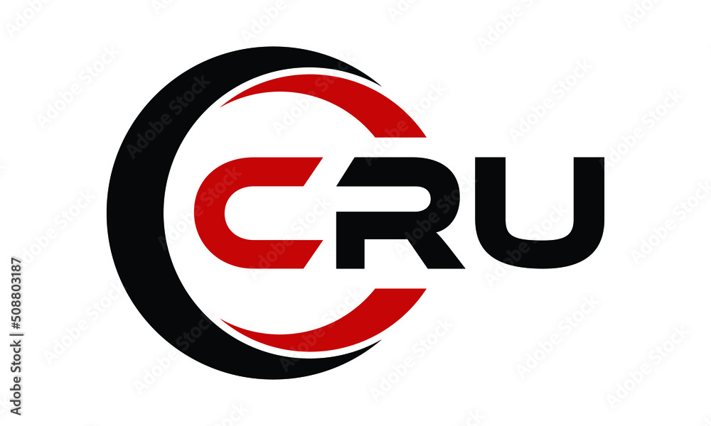 CRU swoosh three letter logo design vector template | monogram logo ...