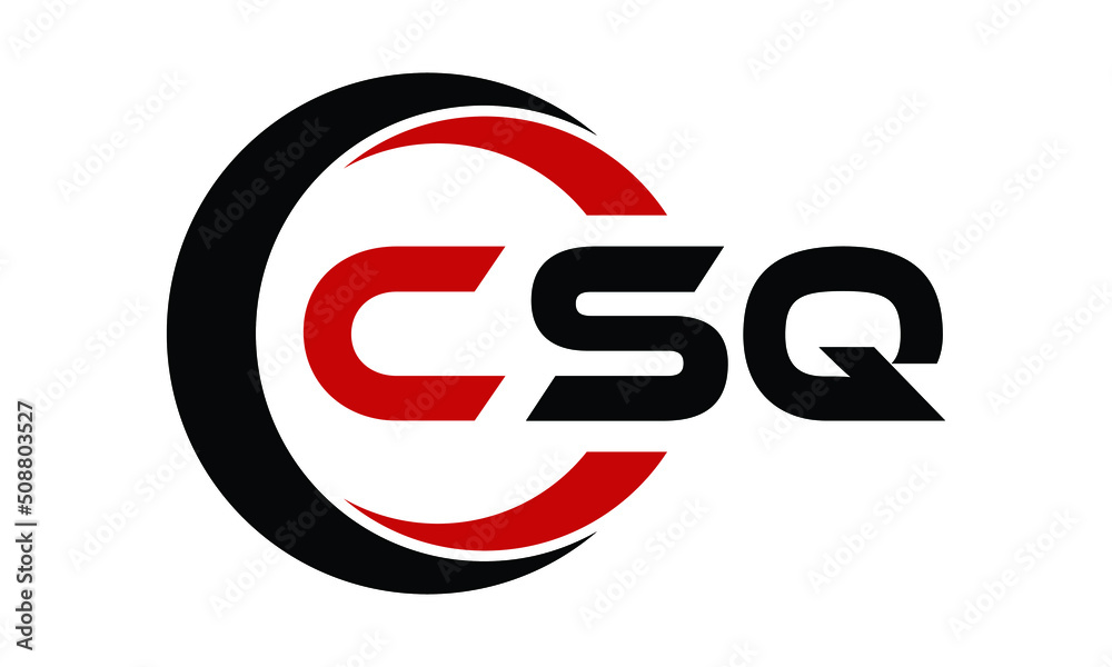 Vektorová grafika „CSQ swoosh three letter logo design vector template ...