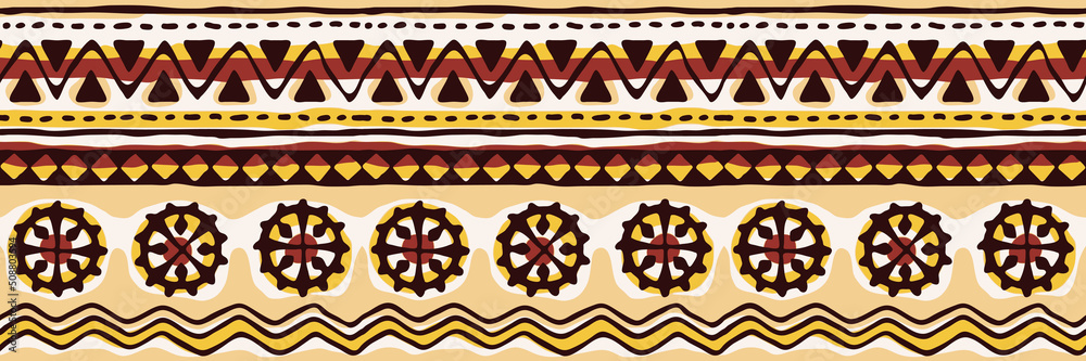 Seamless Border Ethnic Background Hand Drawing Vector Banner Stock Vector Adobe Stock