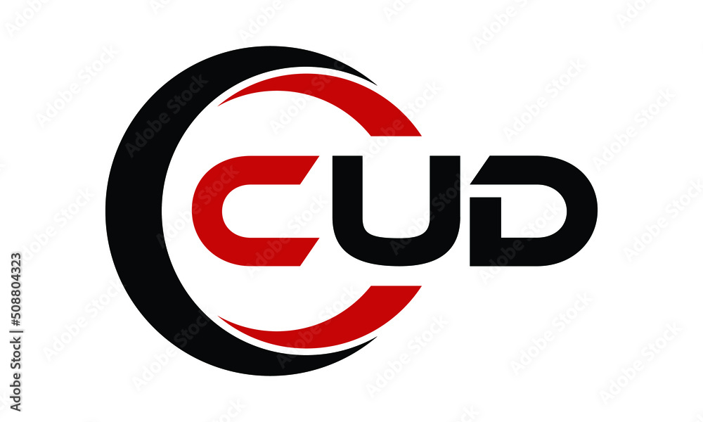CUD swoosh three letter logo design vector template | monogram logo ...