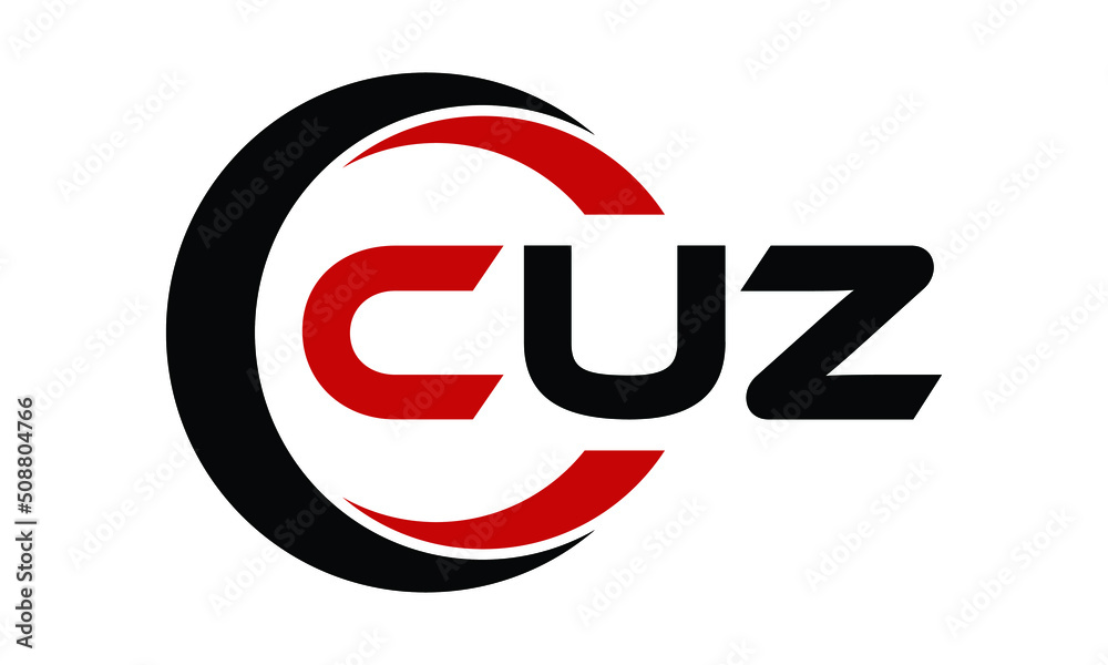CUZ swoosh three letter logo design vector template | monogram logo ...