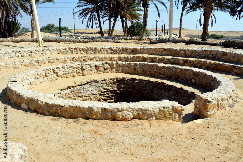 Prophet Moses Springs, Water wells and palms in Sinai Peninsula, Ras ...