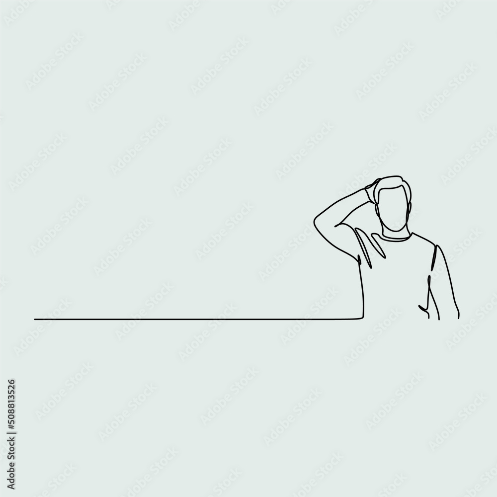 Single continuous line drawing of young man male business. Professional ...