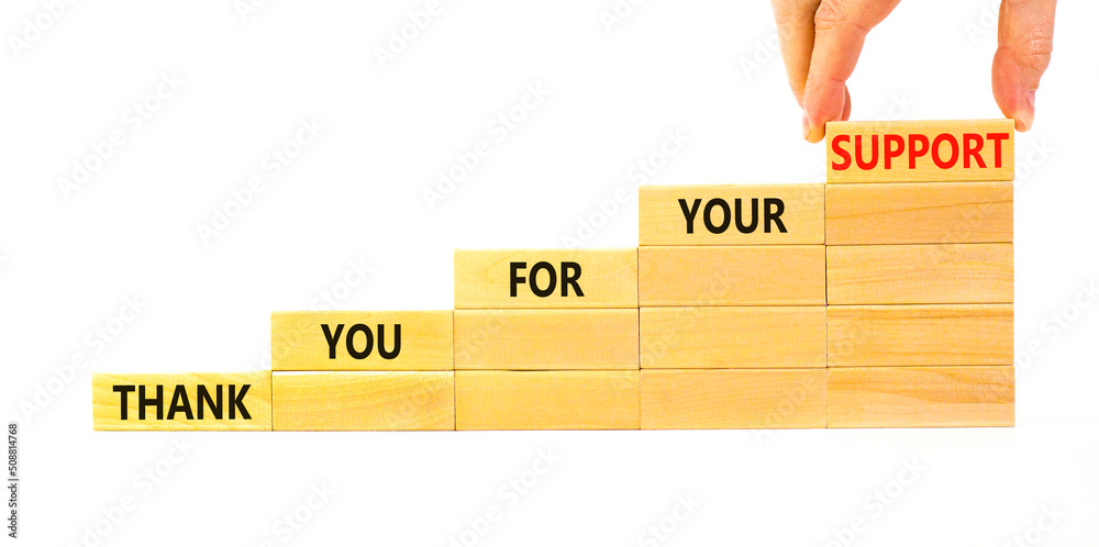 Thank you for support symbol. Concept words Thank you for your support ...