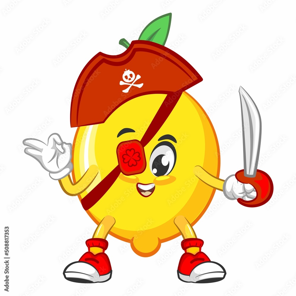 cute lemon fruit mascot character illustration logo icon vector being ...