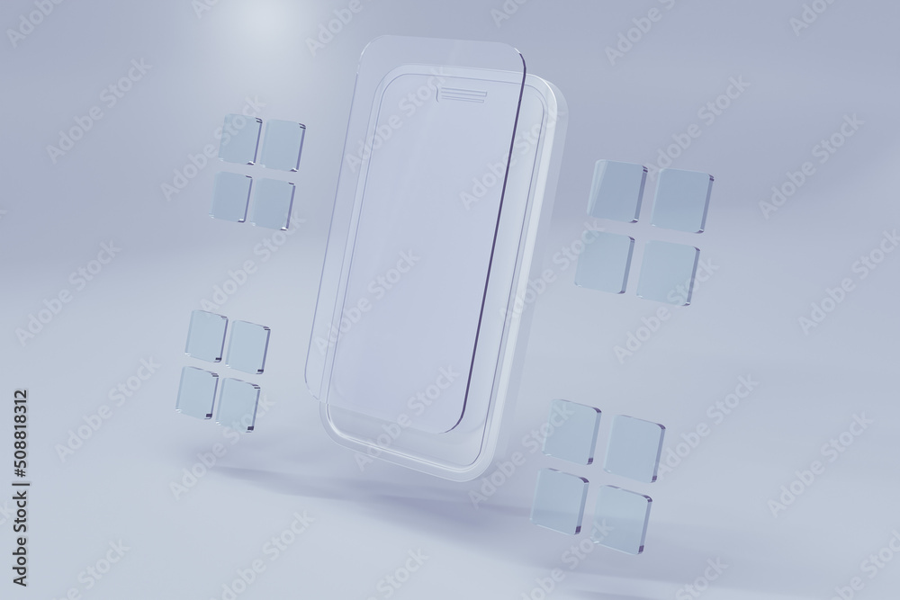 3D rendering smartphone mockup create user interface management ...