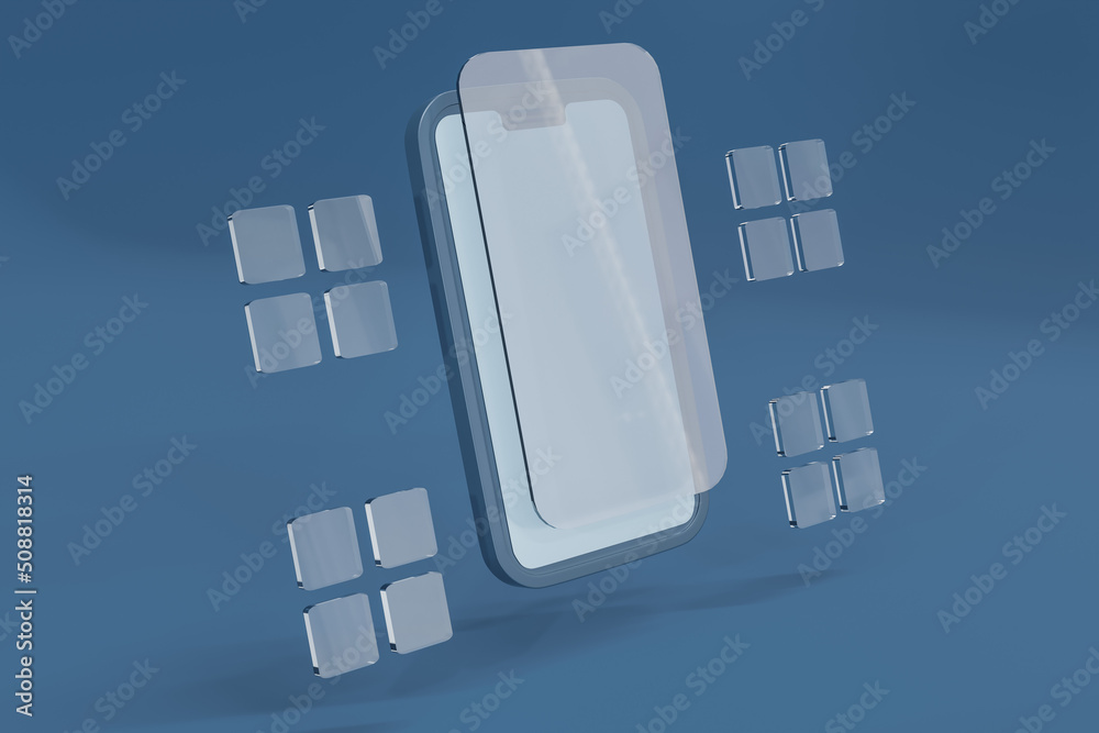 3D rendering smartphone mockup create user interface management ...