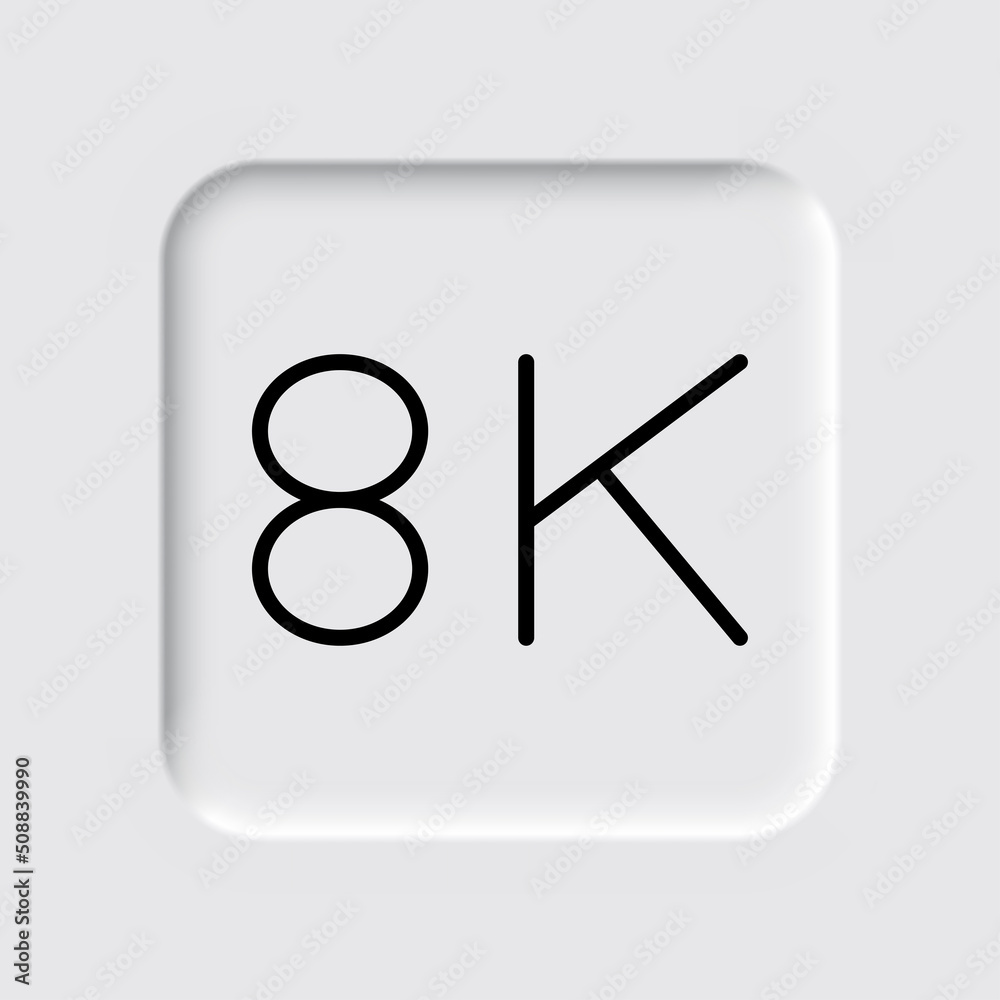 8K simple iocn vector. Flat design. Neumorphism design.ai Stock Vector ...
