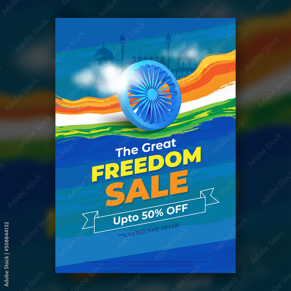 Indian Independence Day Sale Poster Design Template Stock Vector ...
