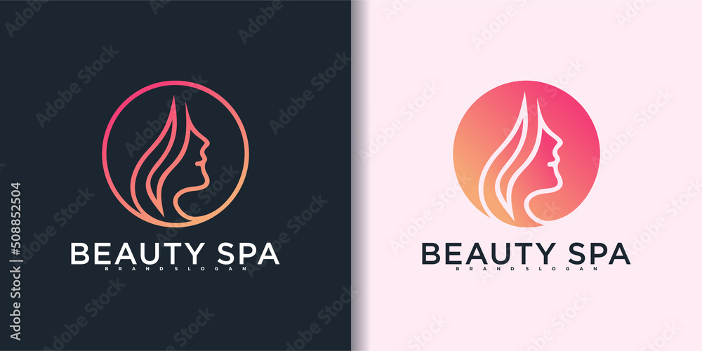 Minimalist beauty salon logo design template for salon and spa Premium ...