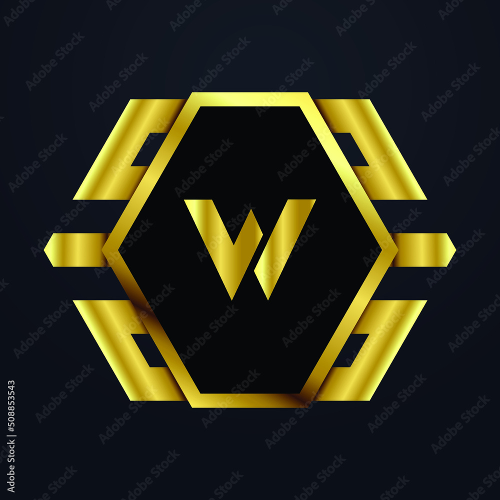 Premium luxury Vector elegant gold and silver font Letter W Template ...