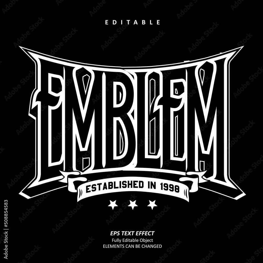 fighter sports club emblem logo or apparel denim text effect editable ...