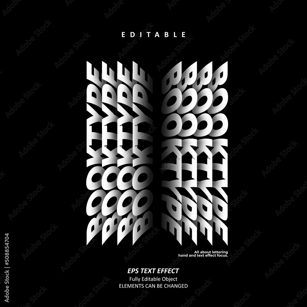 Open Book Lettering shadow poster text effect editable premium vector ...