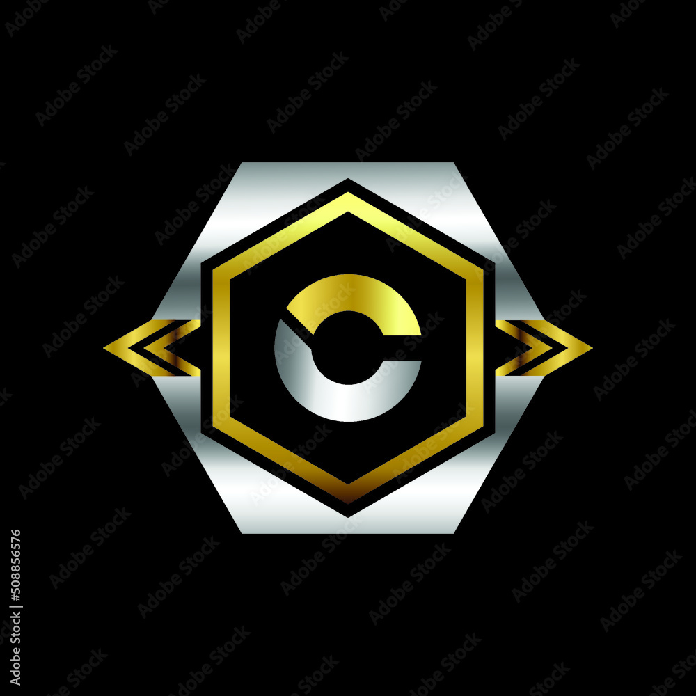 Premium luxury Vector elegant gold and silver font Letter C Template ...