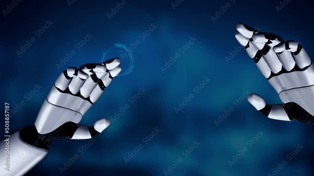 Futuristic robot artificial intelligence enlightening AI technology ...