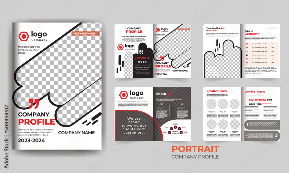 Awesome company profile template layout design with cover page and ...