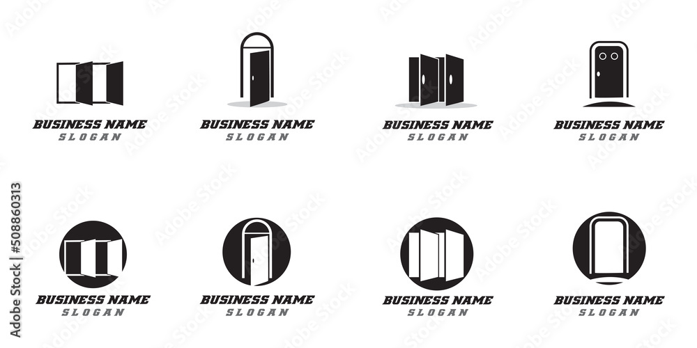 open door logo design simple vector illustration Stock Vector | Adobe Stock