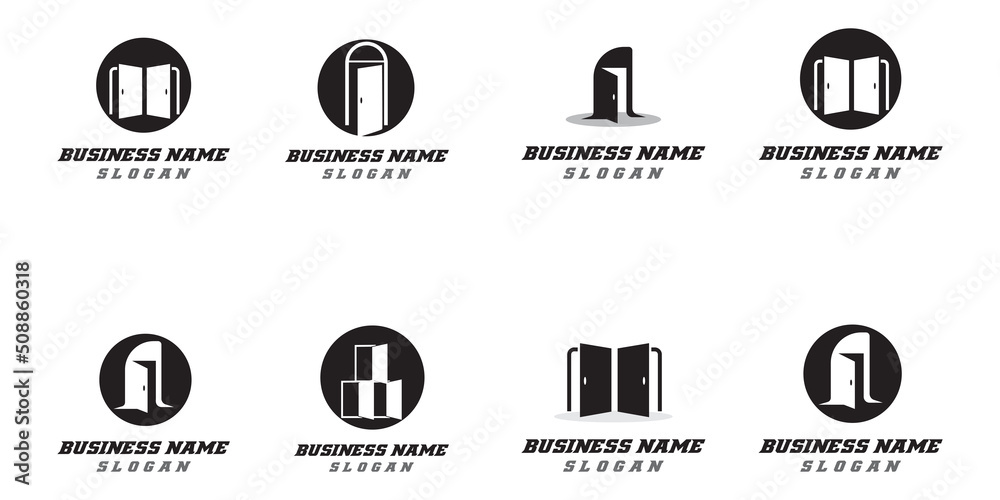 open door logo design simple vector illustration Stock Vector | Adobe Stock