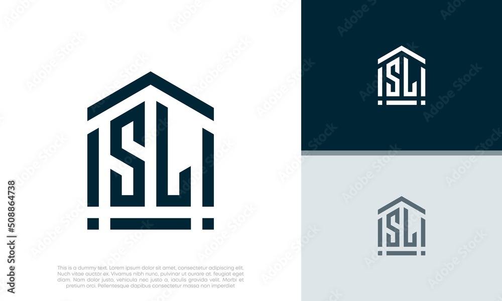 Simple Initials SL logo design. Initial Letter Logo. Shield logo. Stock ...