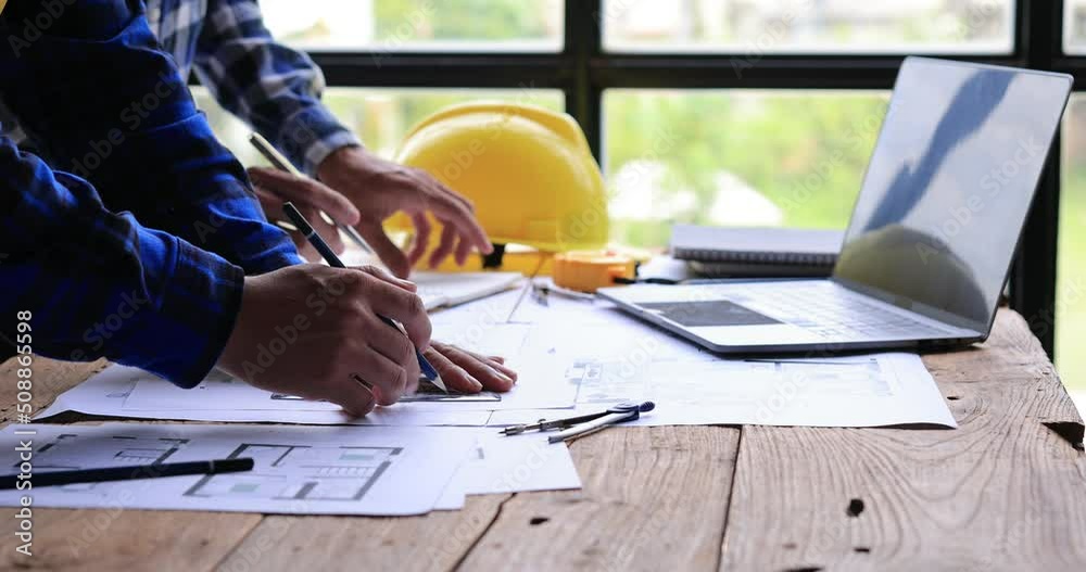 engineering, engineer, designer, businessman, blueprint, 4k ...