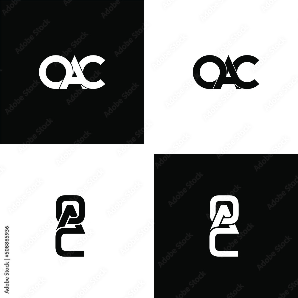 oac letter original monogram logo design set Stock Vector | Adobe Stock
