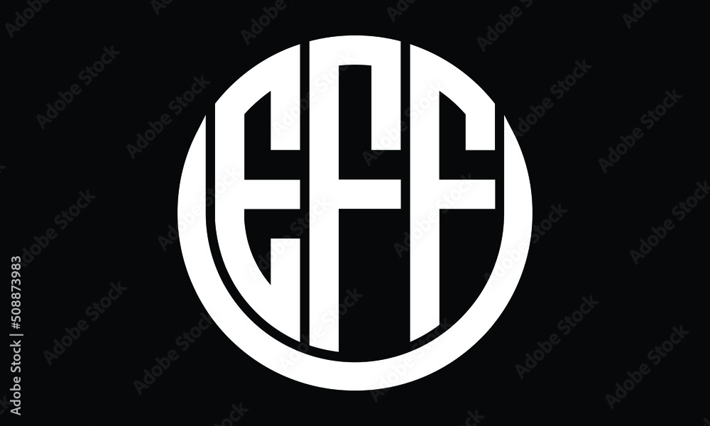 EFF shield in circle logo design vector template. monogram logo ...