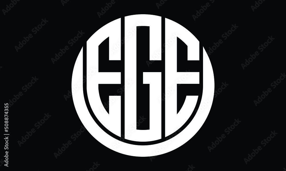 EGE shield in circle logo design vector template. monogram logo ...