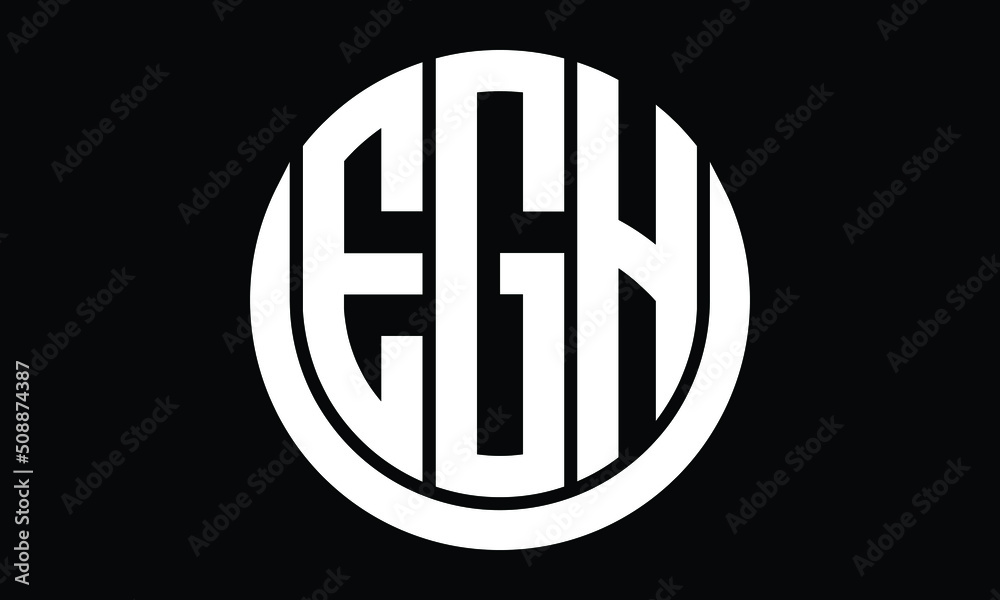 EGH shield in circle logo design vector template. monogram logo ...