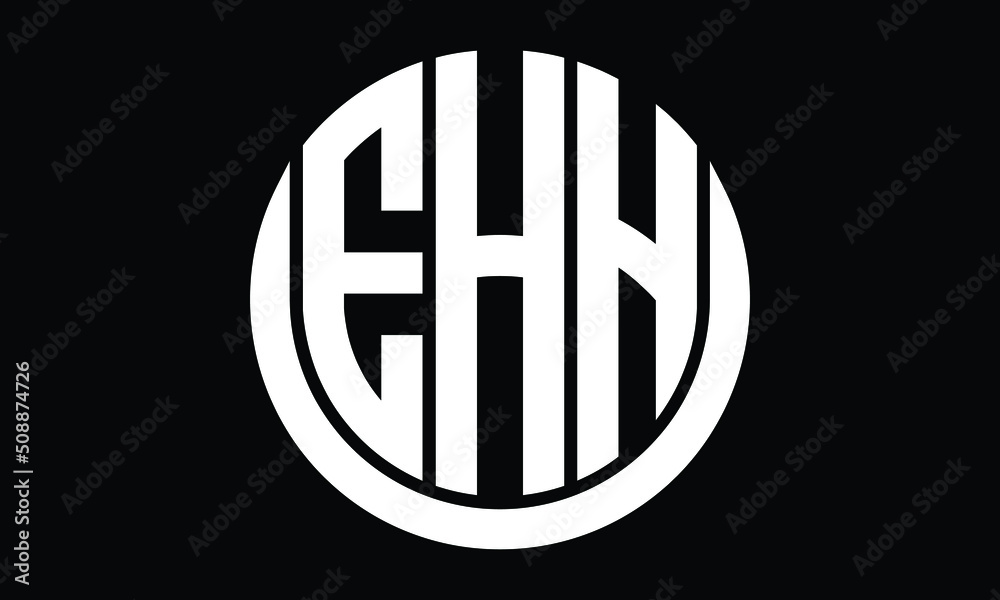 EHH shield in circle logo design vector template. monogram logo ...
