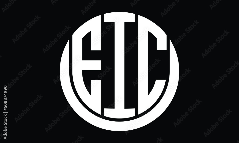 EIC shield in circle logo design vector template. monogram logo ...