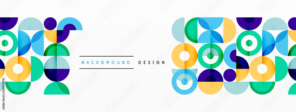 Colorful circle abstract background. Template for wallpaper, banner ...