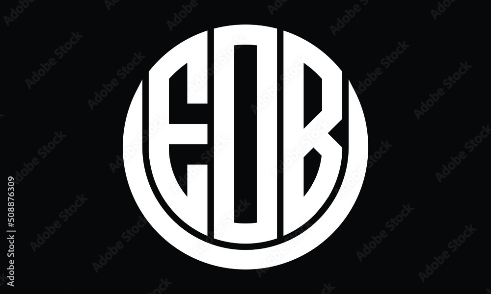 EOB shield in circle logo design vector template. monogram logo ...