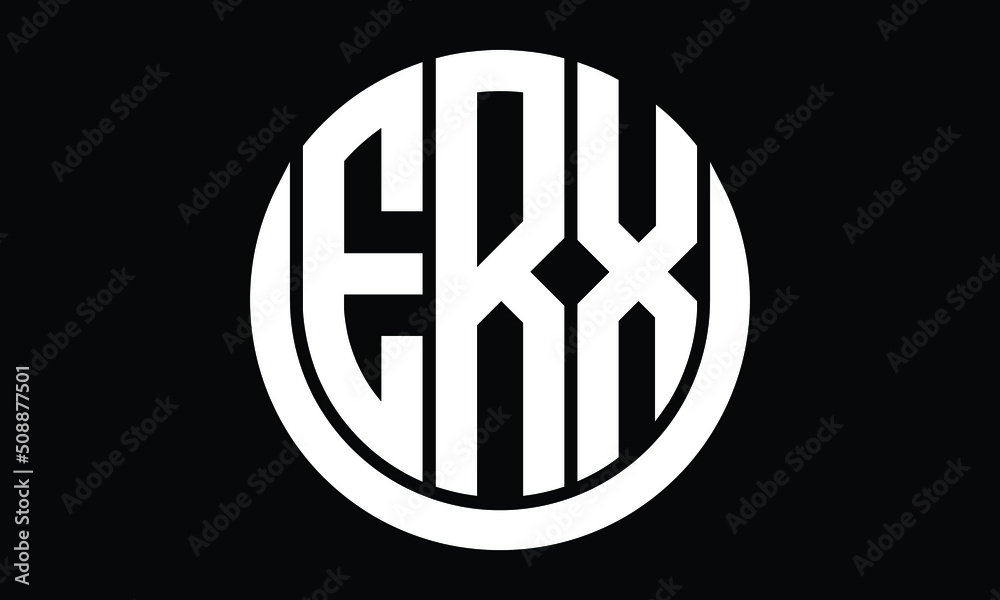 ERX shield in circle logo design vector template. monogram logo ...