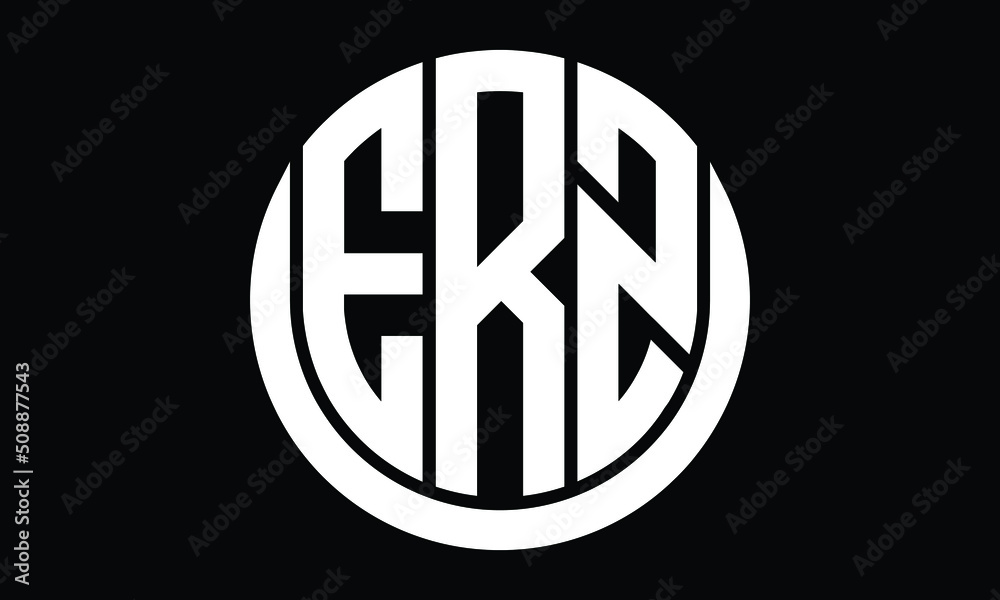 Vetor de ERZ shield in circle logo design vector template. monogram ...