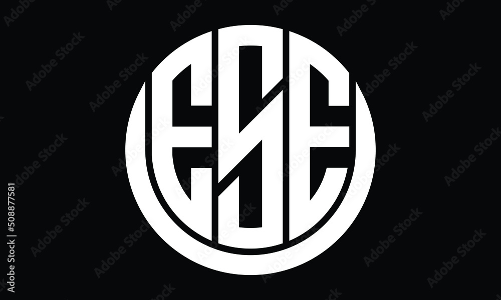 ESE shield in circle logo design vector template. monogram logo ...