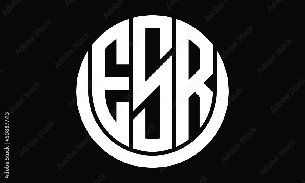 ESR shield in circle logo design vector template. monogram logo ...