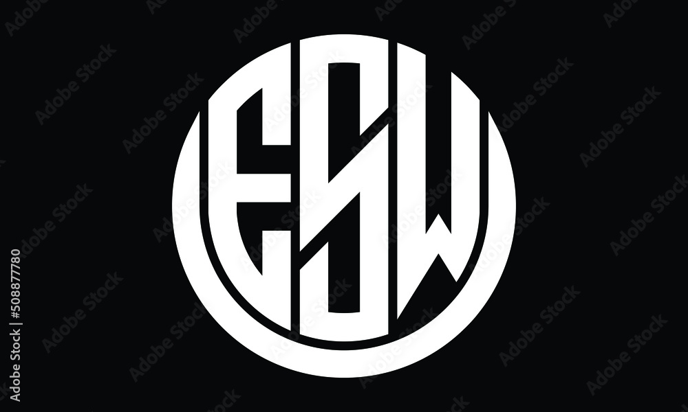 Vecteur Stock ESW shield in circle logo design vector template ...