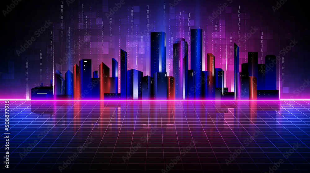 Metaverse, virtual reality, augmented reality and blockchain technology, user interface 3D ...