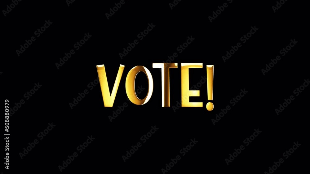 VOTE golden text with light motion animation element effect. 4K ...