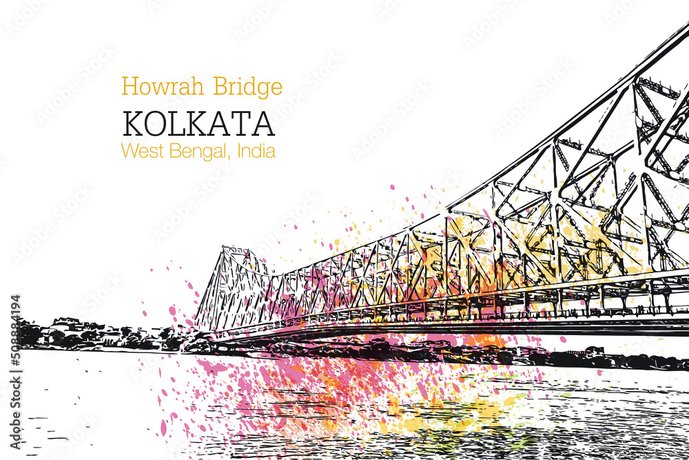 Kolkata howrah bridge of Kolkata, City in West Bengal vector ... Kolkata howrah bridge of Kolkata, City in West Bengal vector ...