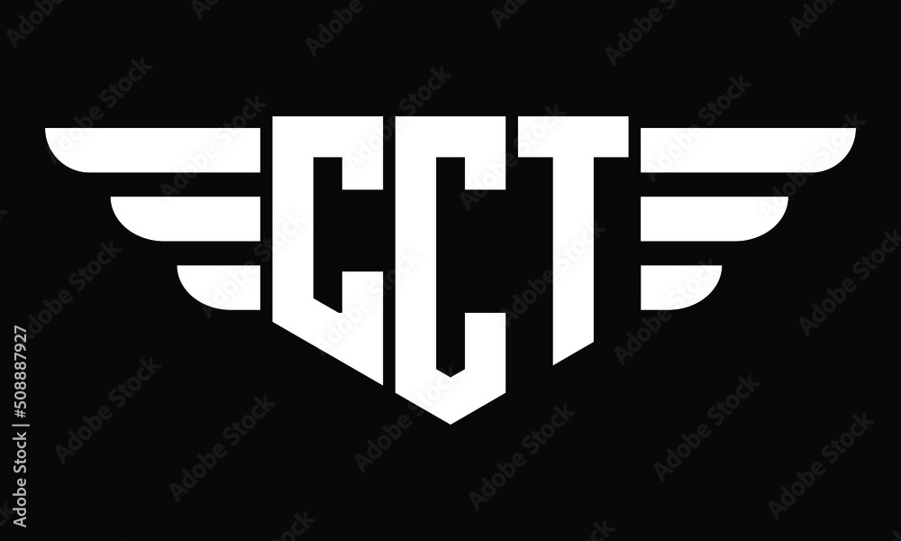 CCT three letter logo, creative wings shape logo design vector template ...
