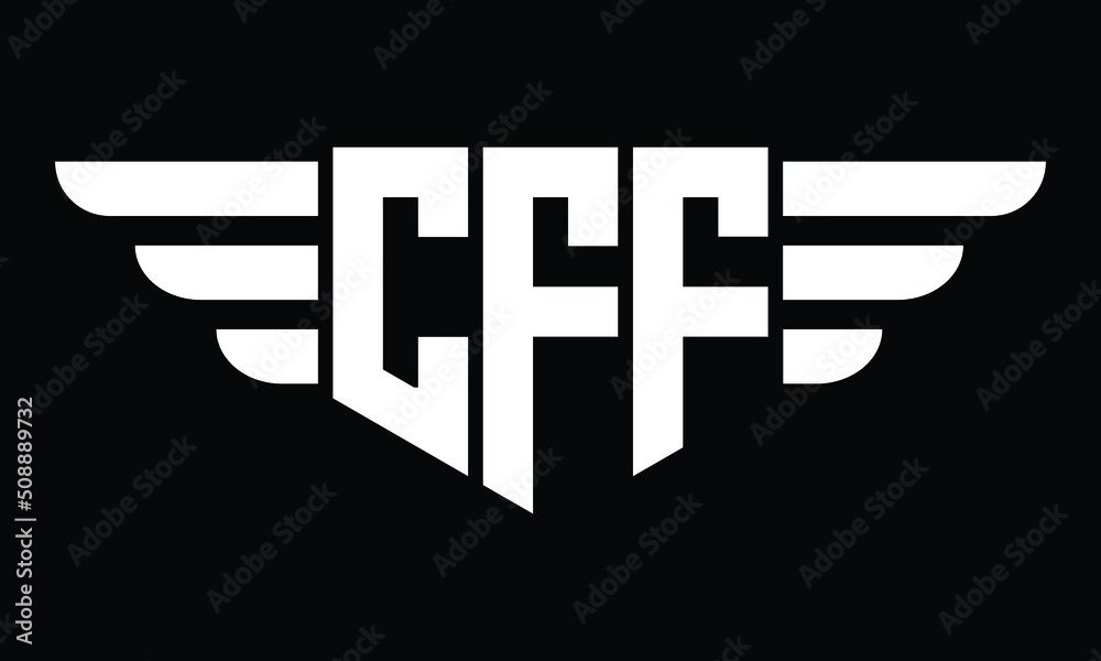 CFF three letter logo, creative wings shape logo design vector template ...