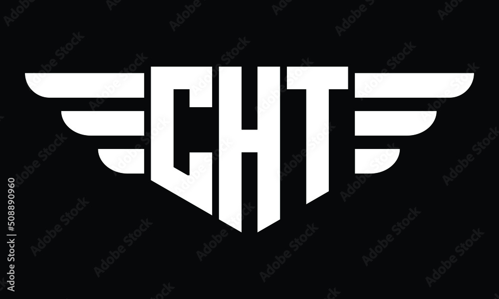 CHT three letter logo, creative wings shape logo design vector template ...