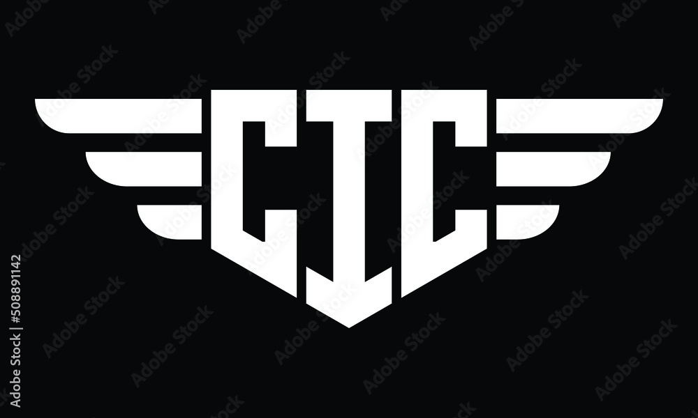 CIC three letter logo, creative wings shape logo design vector template ...