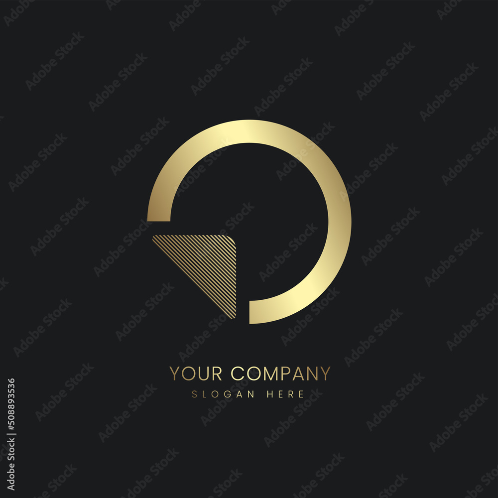 A Minimalist wave and sun logo template design, golden space ocean logo ...